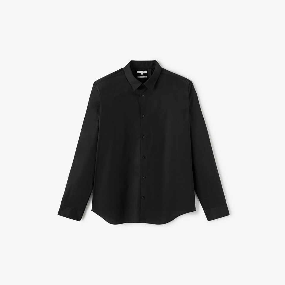 Chemise slim unie Noir | Jules
