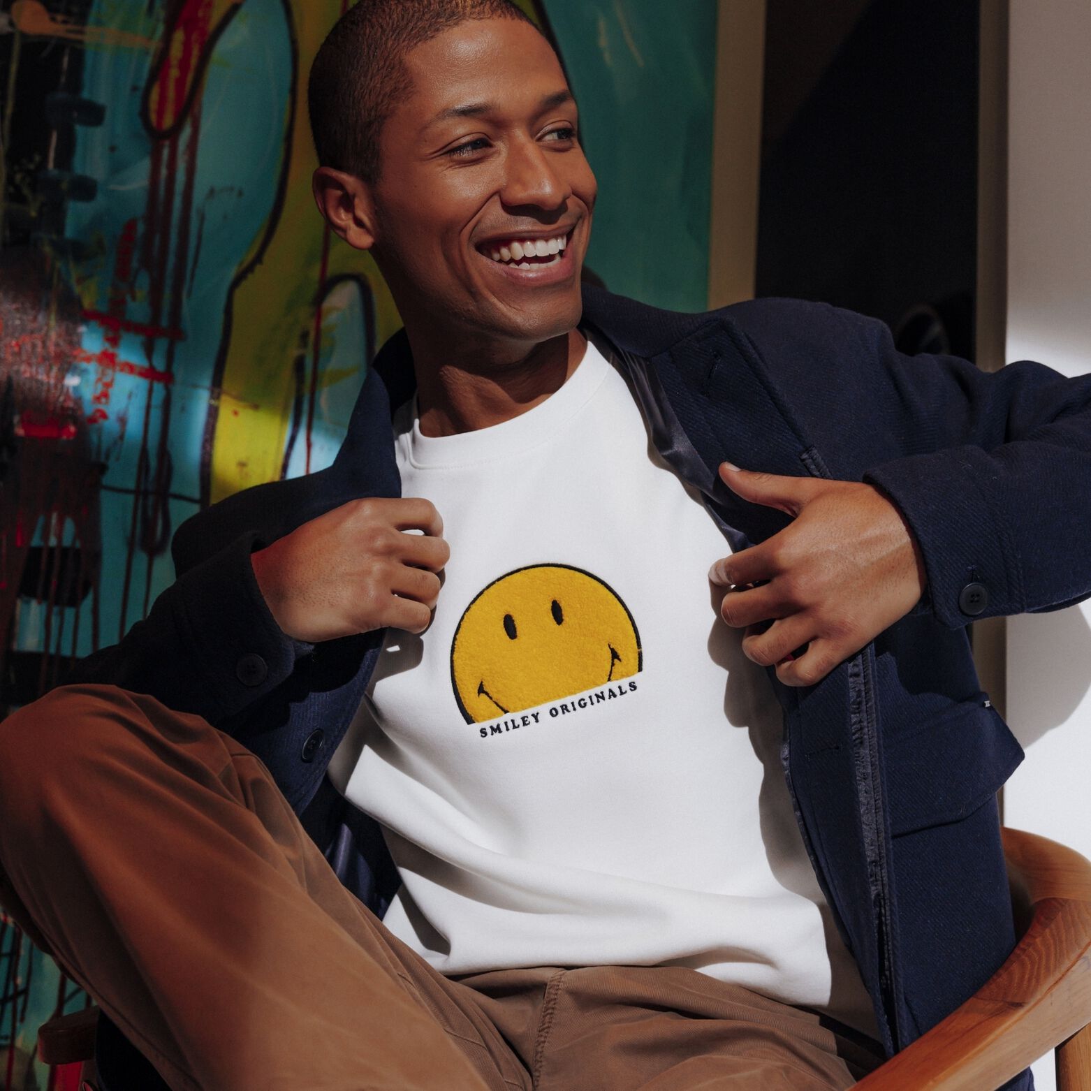 Sweat à col rond Smiley® Originals Ecru | Jules