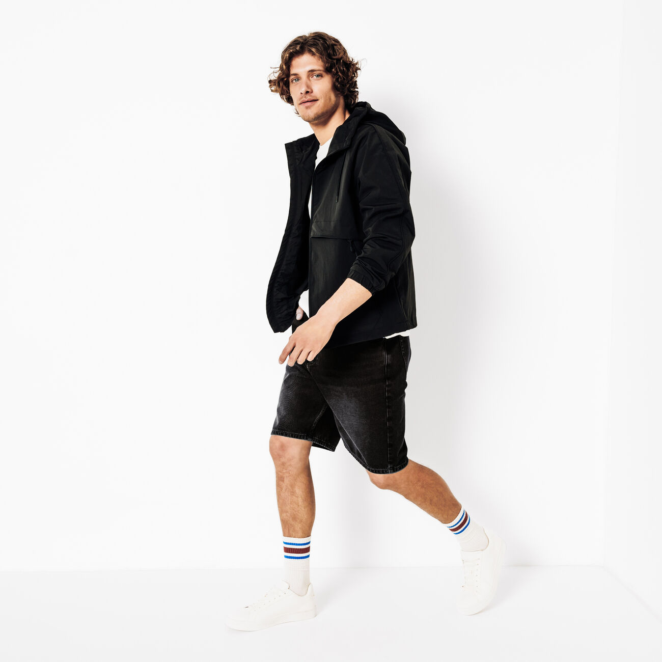 Short baggy en jean Noir | Jules