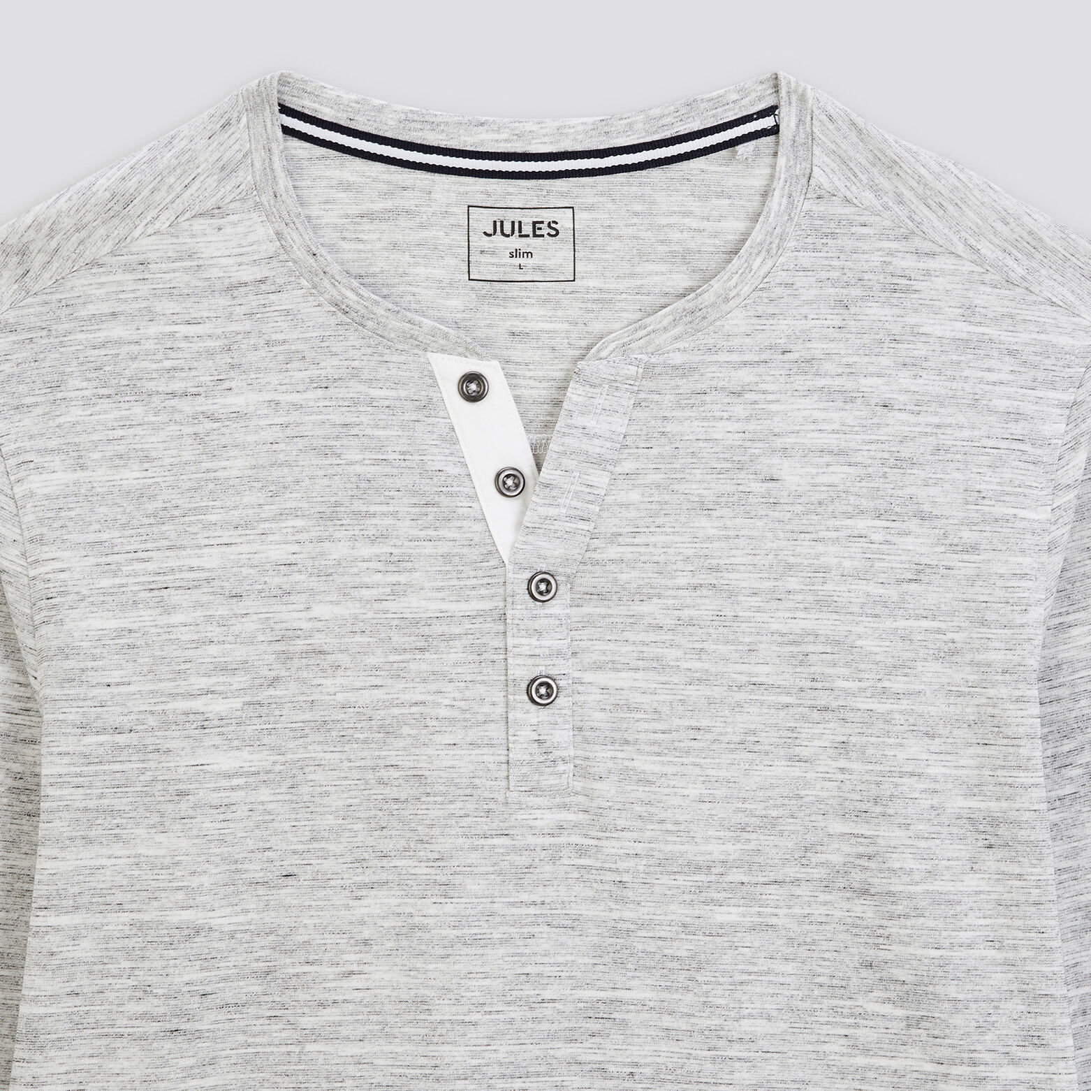 Tee shirt col tunisien manches longues Blanc | Jules